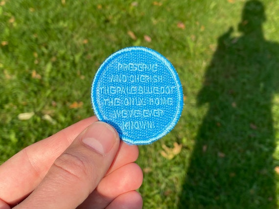 Pale Blue Dot Embroidered Patch - Etsy