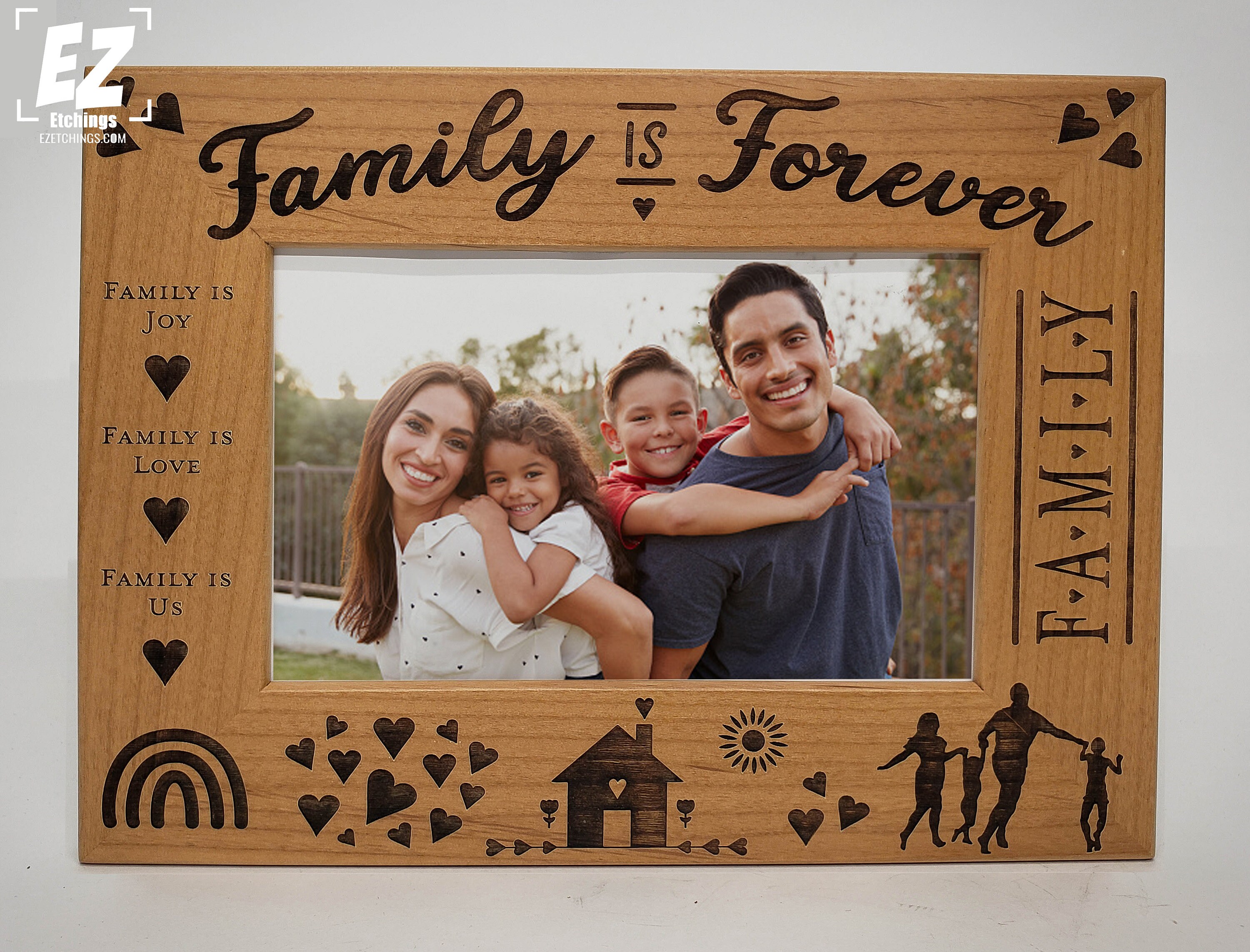 Family Picture Frame Family is Forever Family is Joy Family is Love Family is Us Gift for Spouse House Warming Gift Etsy