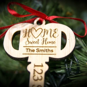 Home Sweet Home Key Ornament Personalized With Name and Street Birch ...
