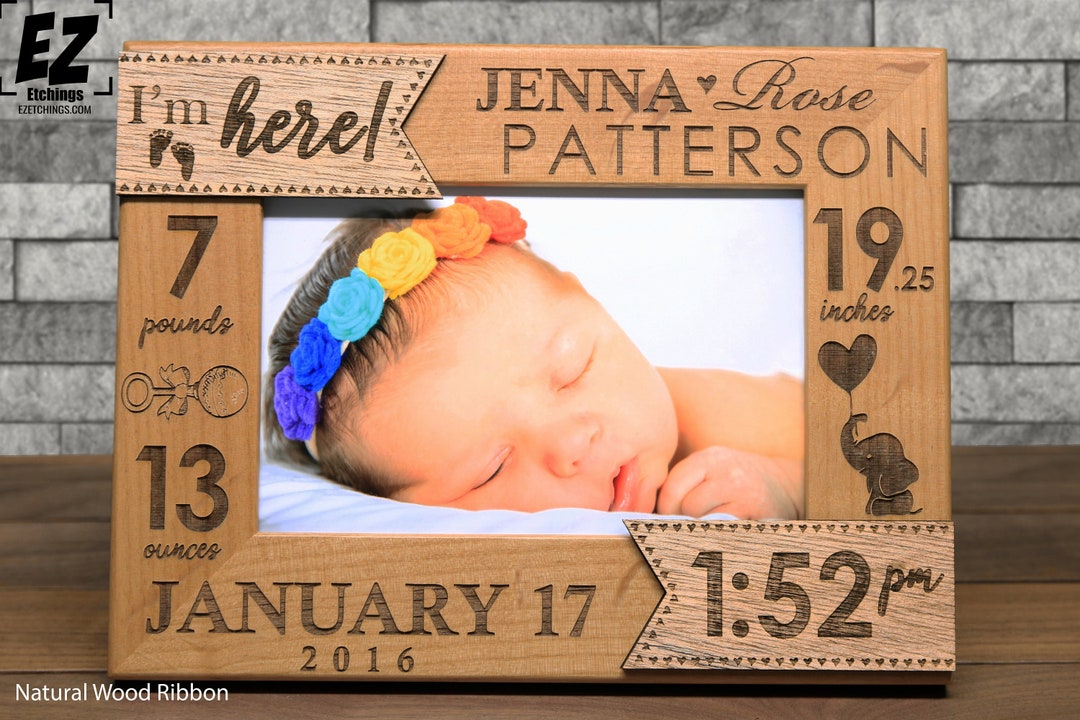 3D Personalized Baby Picture Frame New Baby Birth Announcement Frame ...