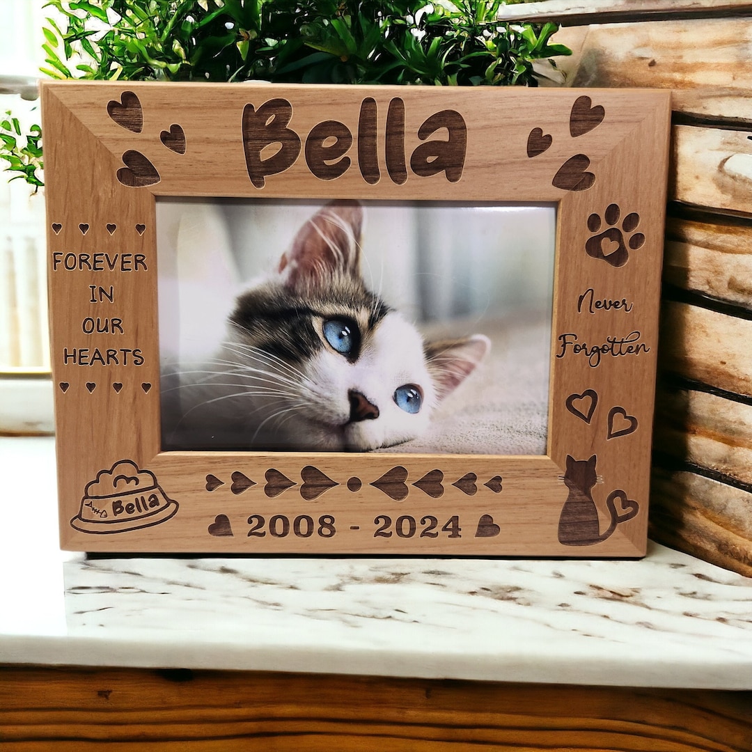 Cat Memorial Picture Frame | Forever in Our Hearts | Personalized ...