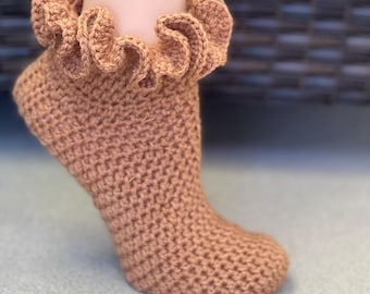 Crochet Ruffle Socks | Choose a Color for Soft Handmade Socks! - Etsy