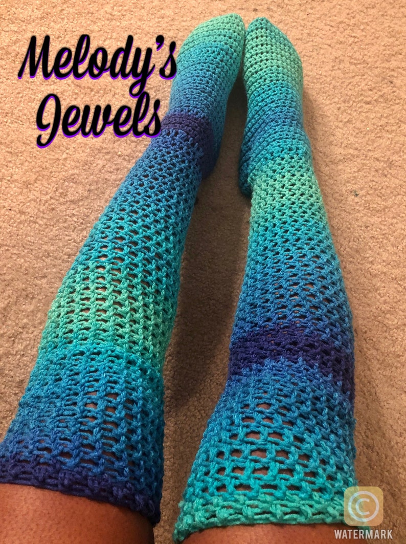 Crochet Socks,leg Warmers,slouch Socks,boot Socks,knee Socks, High Knee ...