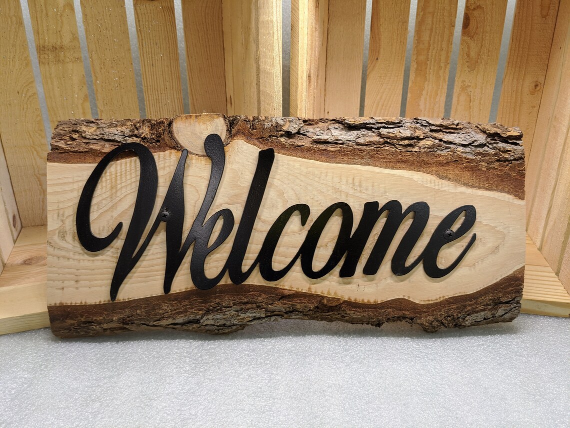 Welcome Sign on Re-purposed Wood - Etsy