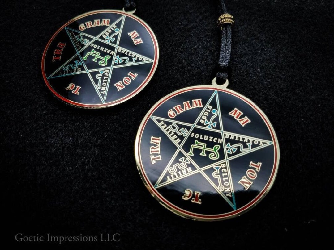 Pentacle of Solomon Medallion: Gold Plated Tetragrammaton - Etsy