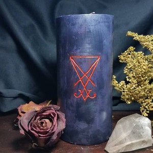 Lucifer Sigil Candle, Demon Seal Candle for Devotional Altar or Satanic ...