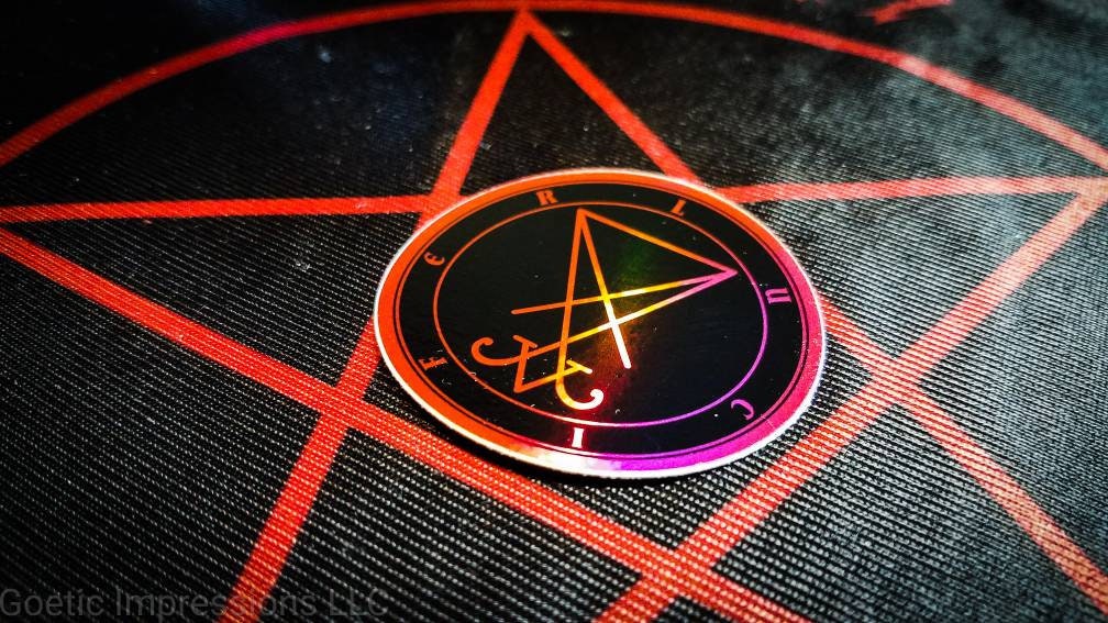 Lucifer Sigil Holographic Sticker // Satanic Sticker // | Etsy