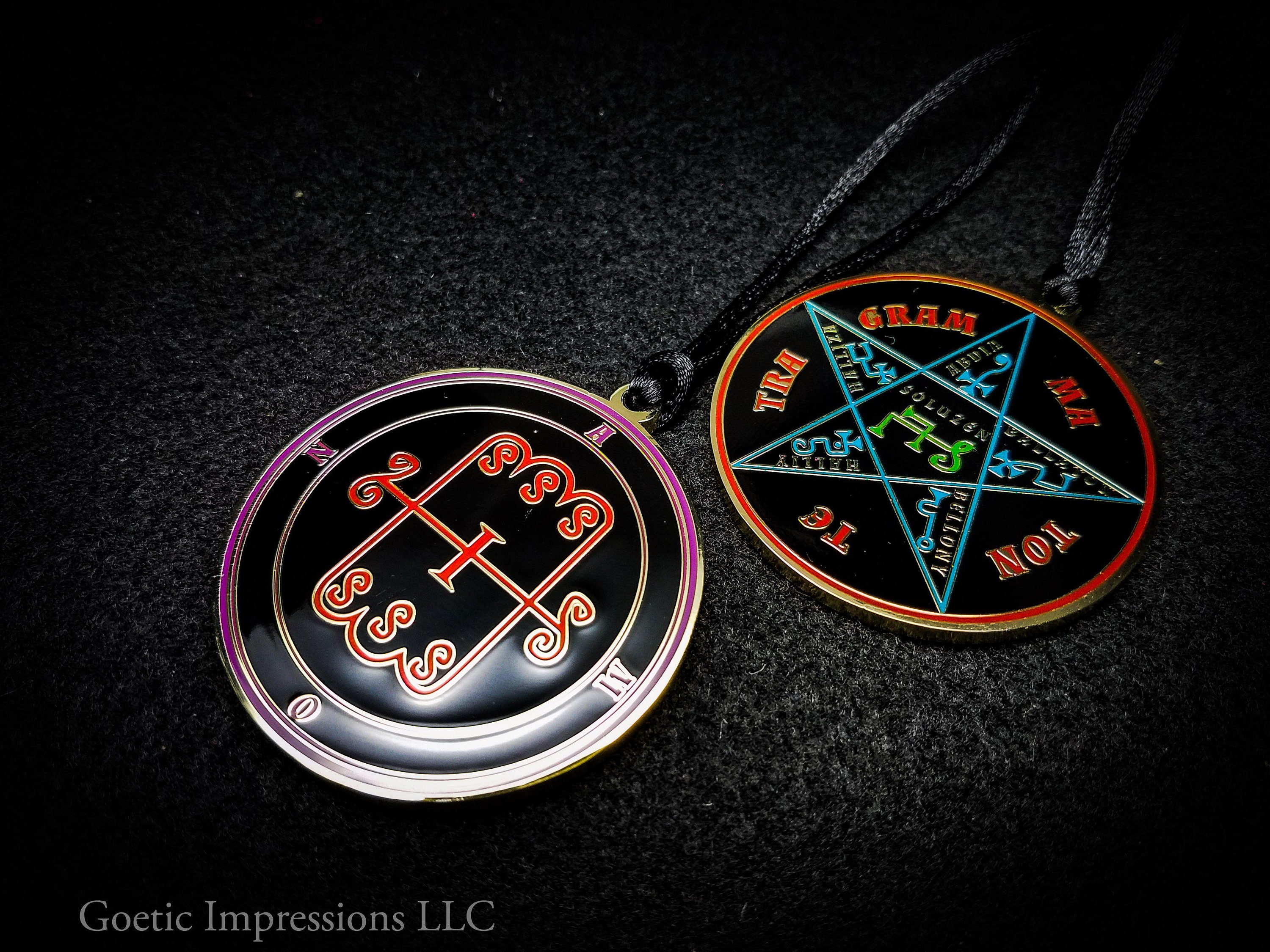 Seal of Amon Lamen / Ars Goetia Demon Sigil Necklace / Lesser Key of ...
