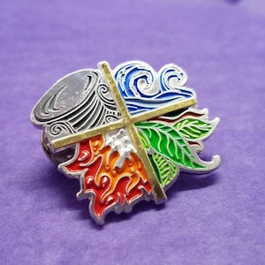 Four Elements Elemental Enamel Pin // Alchemical Symbol Lapel Pin - Etsy