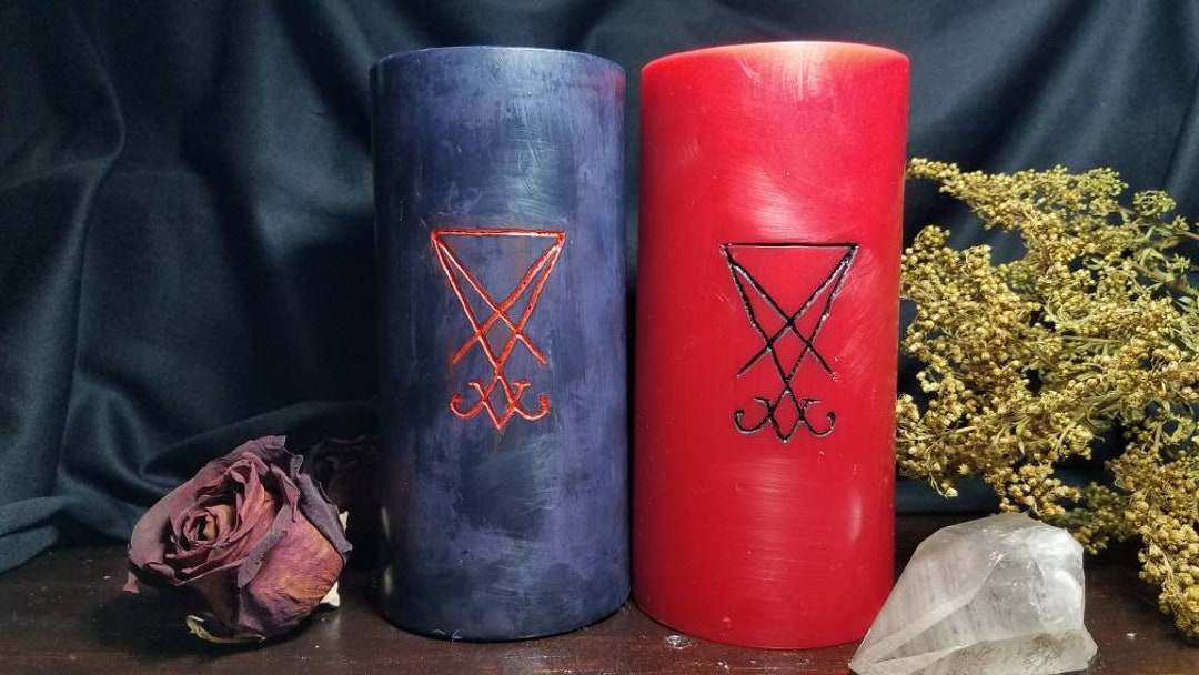 Lucifer Sigil Candle, Demon Seal Candle for Devotional Altar or Satanic ...