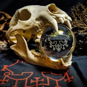 Belial Sigil Crystal Ball With Stand // Goetic Summoning Scrying Ball ...