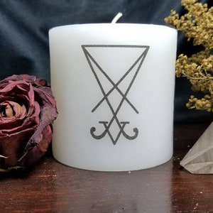 Lucifer Sigil Candle Satanic Altar Piece Occult Gift - Etsy