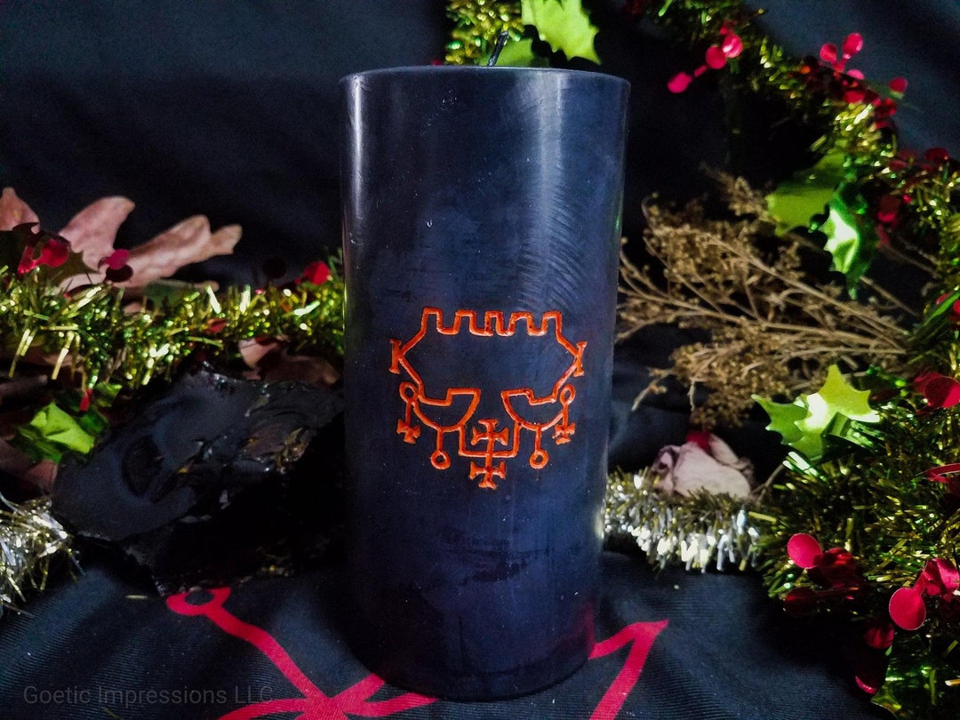 Belial Sigil Candle, Ars Goetia Carved Demon Pillar Candle - Etsy