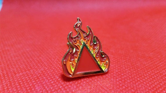 Fire Elemental Enamel Pin // Alchemical Symbol Lapel Pin | Etsy