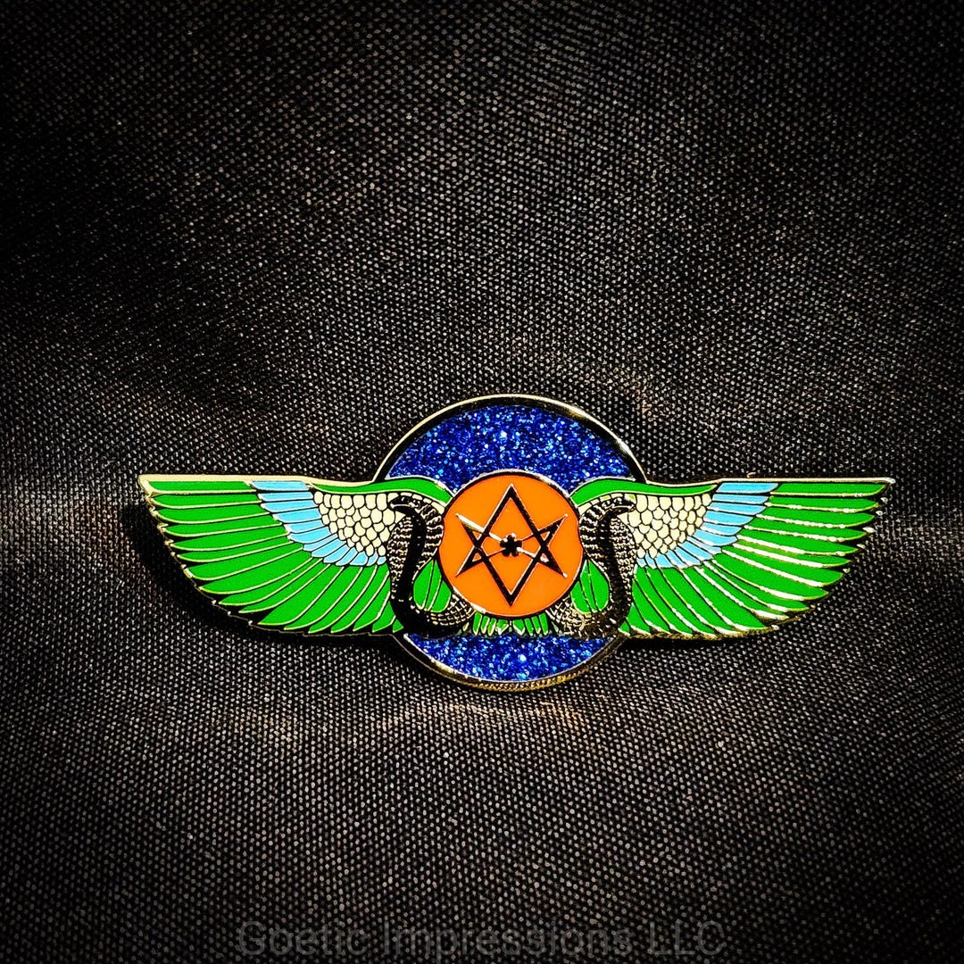 Hadit Enamel Pin: Thelemic Egyptian Winged God - Etsy