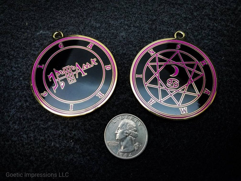 Archangel Gabriel Sigil Medallion: Brass and Silver Plated - Etsy