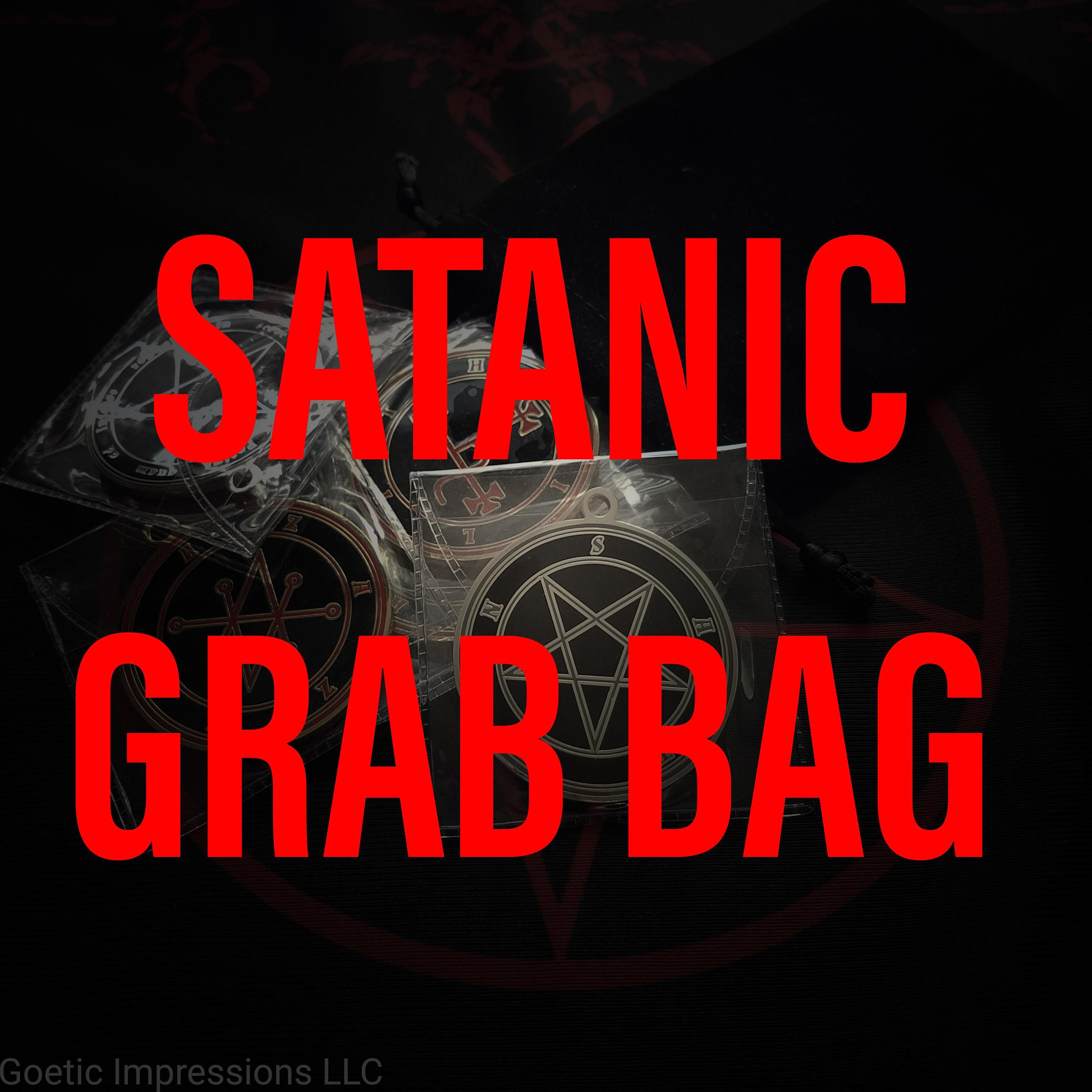 Satanic Grab Bag / Demon Sigil Medallion Mystery Bag / Black - Etsy
