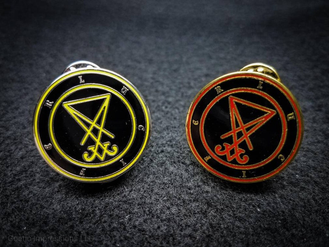 Lucifer Sigil Hard Enamel Pin, Satanic Lapel Pin - Etsy