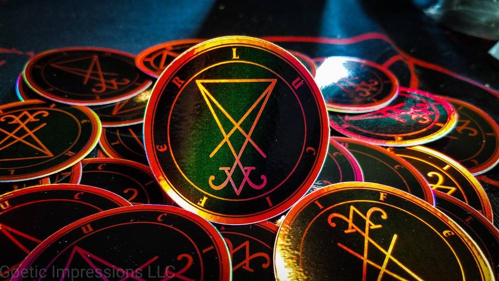 Lucifer Sigil Holographic Sticker // Satanic Sticker // | Etsy