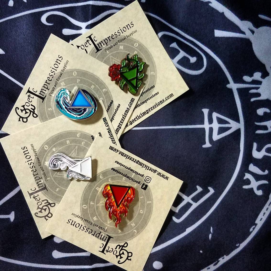 Four Elements Elemental Enamel Pin // Alchemical Symbol Lapel | Etsy