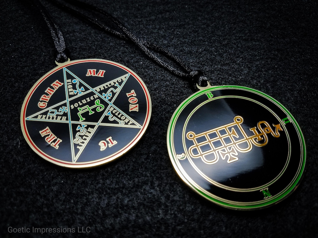 Brass Bune Sigil Pendant // Ars Goetia Demon Seal Necklace // Lesser ...