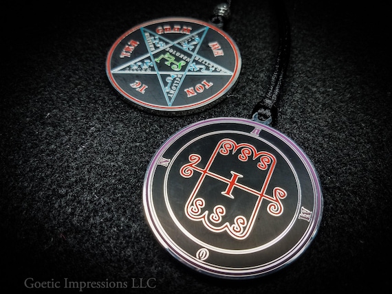 Silver Amon Sigil Pendant / Ars Goetia Demon Seal Amulet / - Etsy