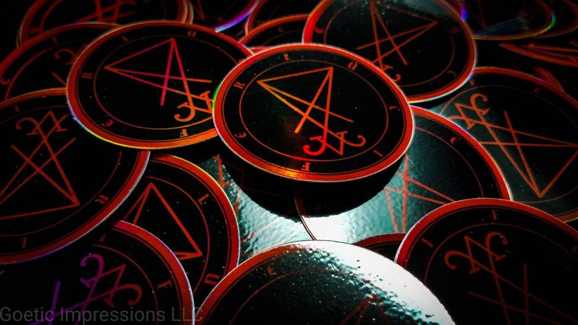 Lucifer Sigil Holographic Sticker // Satanic Sticker // | Etsy