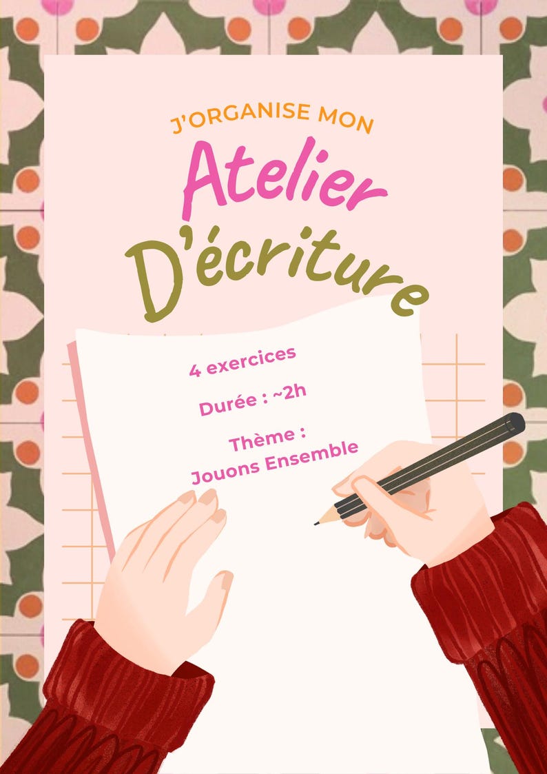 I Am Organizing My Writing Workshop Theme Let's Play Together in French ...