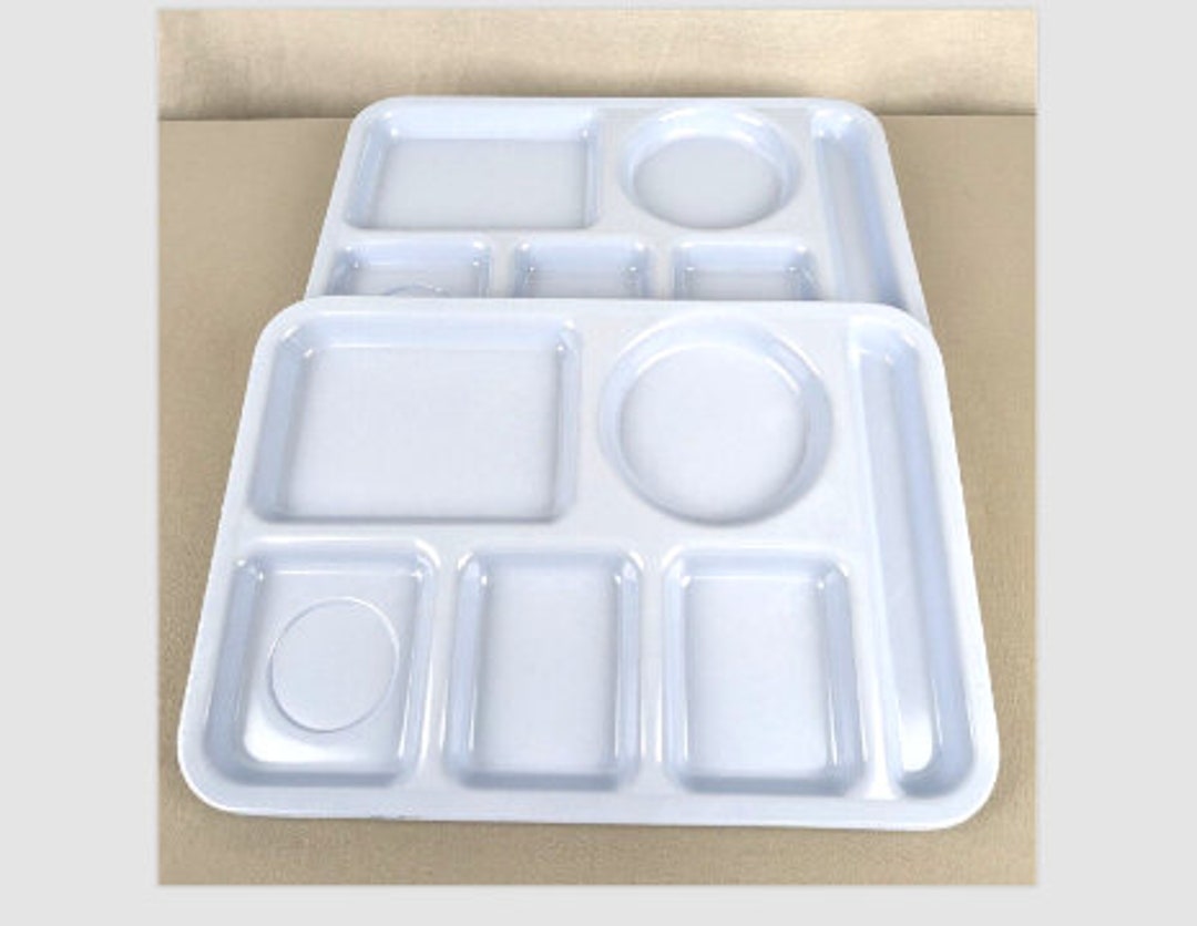 Vintage MCM Cafeteria Meal Trays Lot of Four Melamine Light Blue BOLTA ...