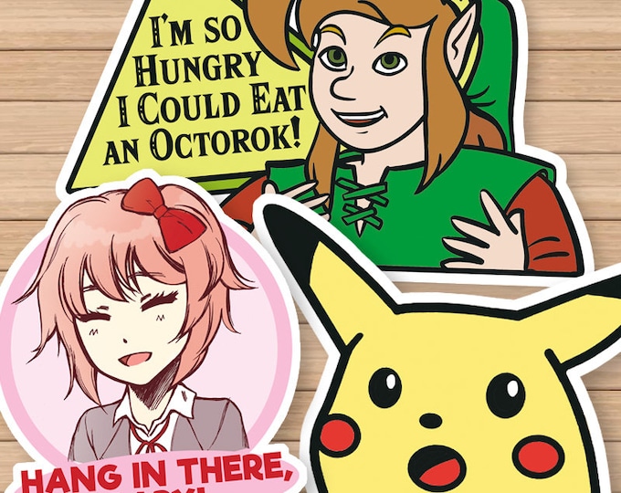 Shocking Video Game Vinyl Sticker Set surprised Pikachu - Etsy