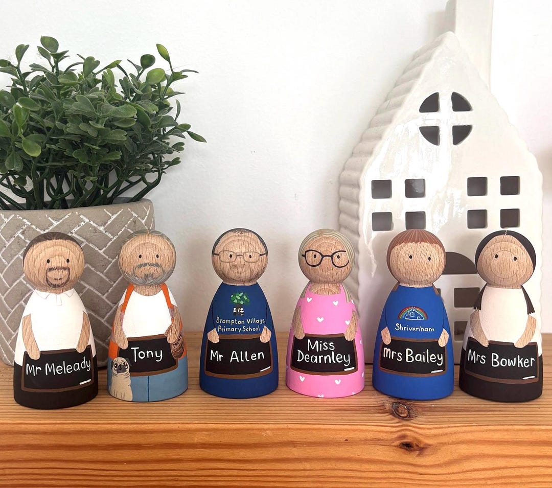 Personalized Teacher Peg Doll: Thank You Gift, Eco-friendly - Etsy UK