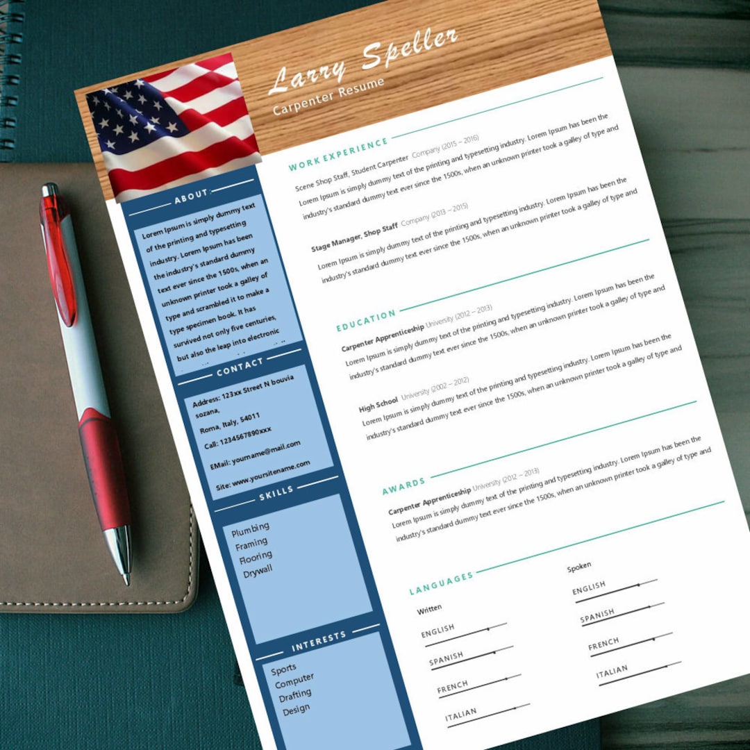 Professional Resume, Editable Resume Template, Instant Download ...