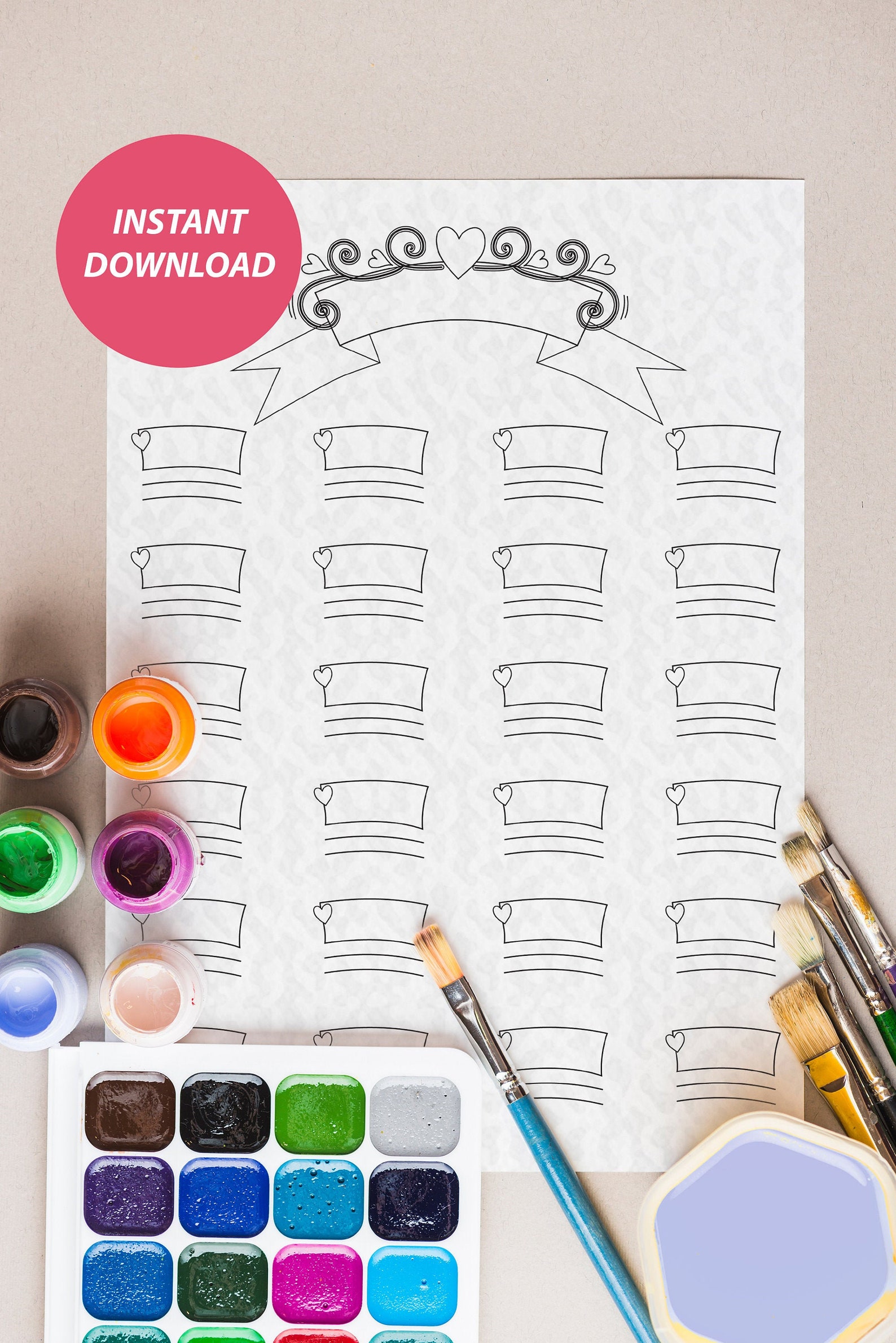 Watercolor Color Chart, Color Wheel, Printable Swatch Card, Swatch ...