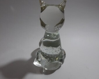 Glass Cat Figurine - Etsy