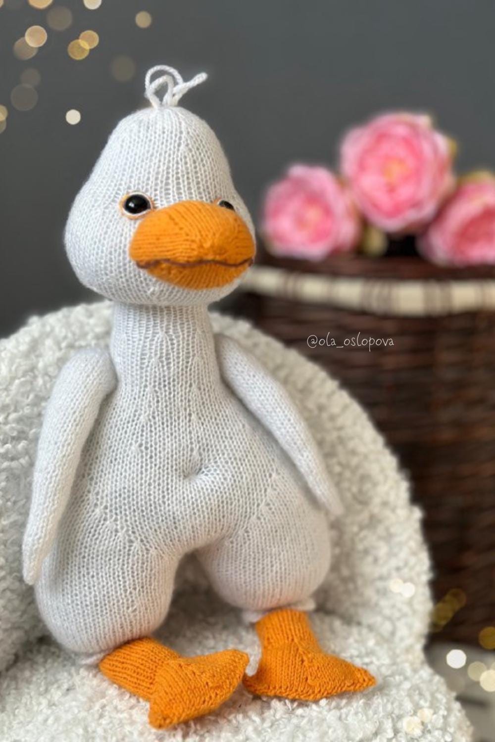 Goose Knitting Pattern PDF, 2 Needles Version, Knitted Animal Toy, 38cm ...