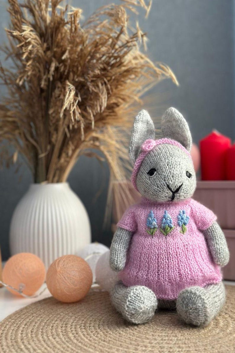 Bunny Knitting Pattern PDF (10 Inches Tall) / 2 Needles Version ...