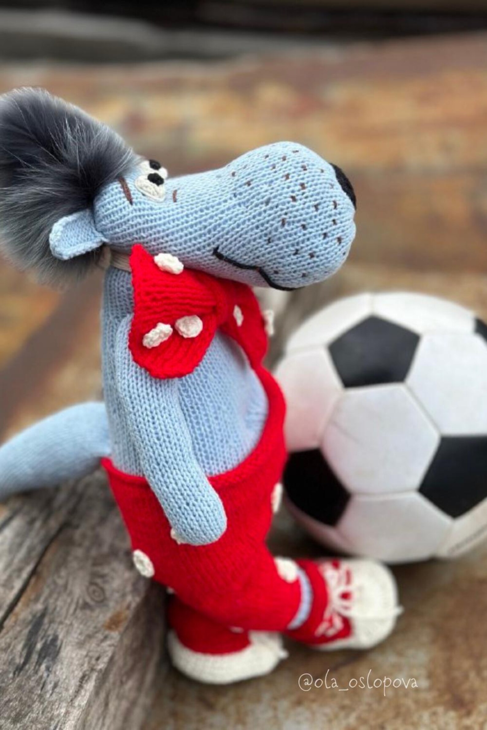 Wolf Knitting Pattern - 2 Needles Version - Beginner Knit Toy Patterns ...