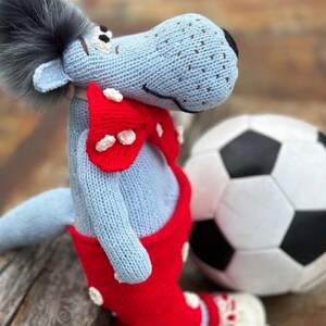 Wolf Knitting Pattern - 2 Needles Version - Beginner Knit Toy Patterns ...
