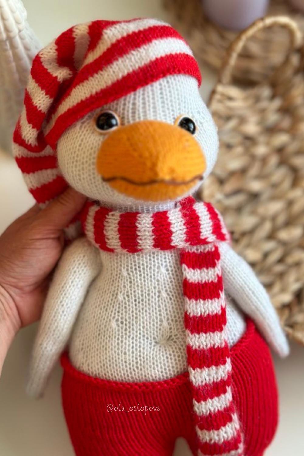 Goose Knitting Toy Pattern PDF (38 Cm), 2 Needles Version - Toy ...