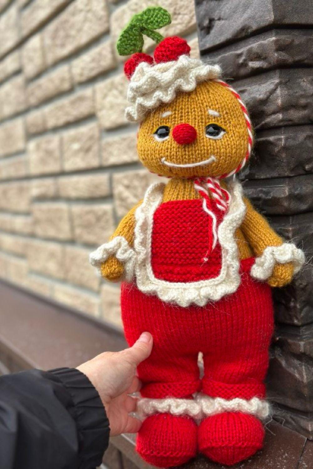 Knitting Pattern Gingerbread Man PDF on 2 NEEDLES - Christmas ...