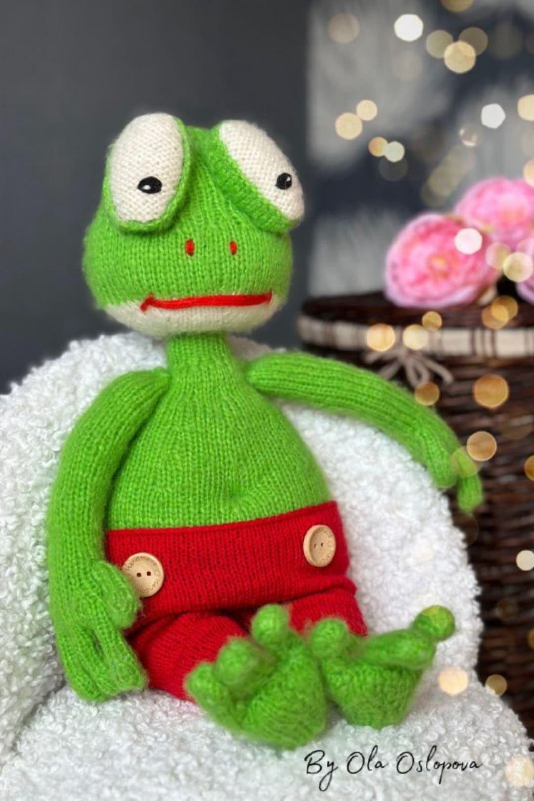 Frog Knitting Pattern - 2 Needles Version - Stuffed Knitted Animals ...