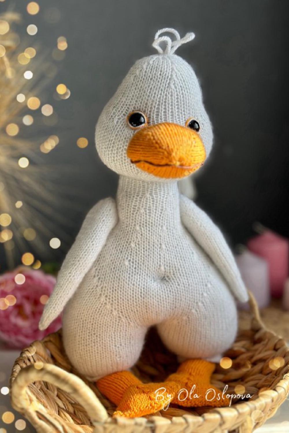 Goose Knitting Toy Pattern PDF (38 Cm), 2 Needles Version - Toy ...