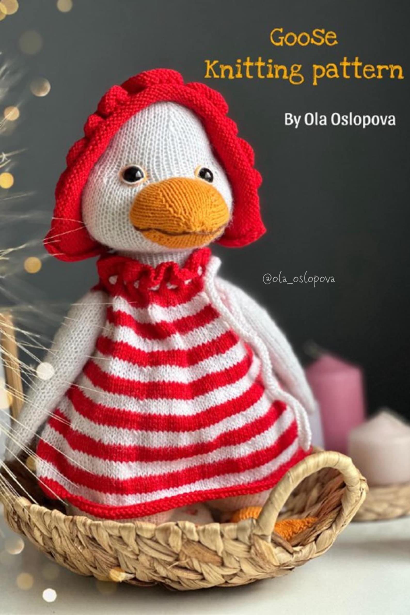 Goose Knitting Pattern PDF, 2 Needles Version, Knitted Animal Toy, 38cm ...