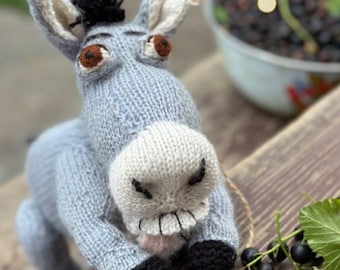 Donkey Plush Knitting Pattern, Farm Animal Toy PDF, Stuffed Donkey ...