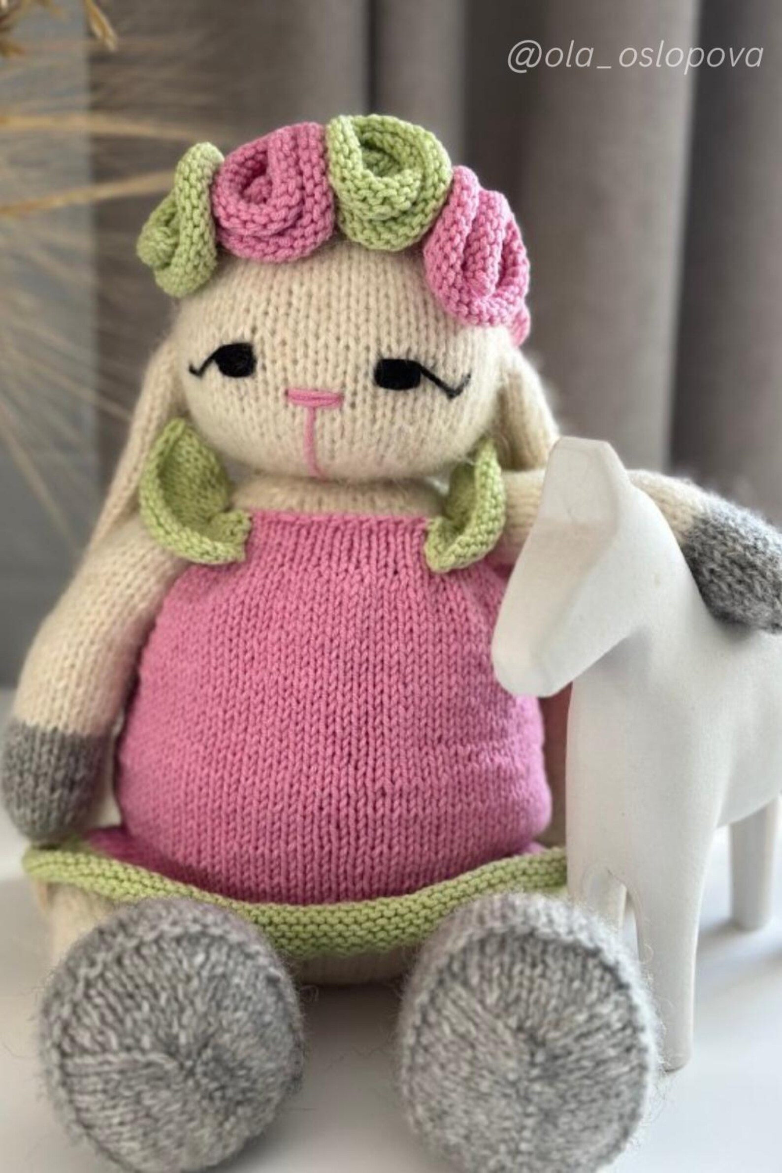 Bunny Knitting Pattern (14 Inches Tall) - Toy Knitting Pattern ...