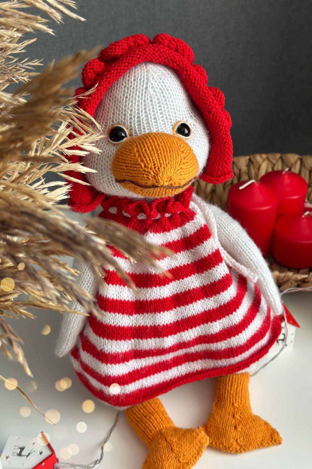 Goose Knitting Pattern PDF, 2 Needles Version, Knitted Animal Toy, 38cm ...