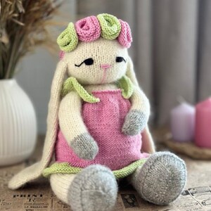 Bunny Knitting Pattern (14 Inches Tall) - Toy Knitting Pattern ...