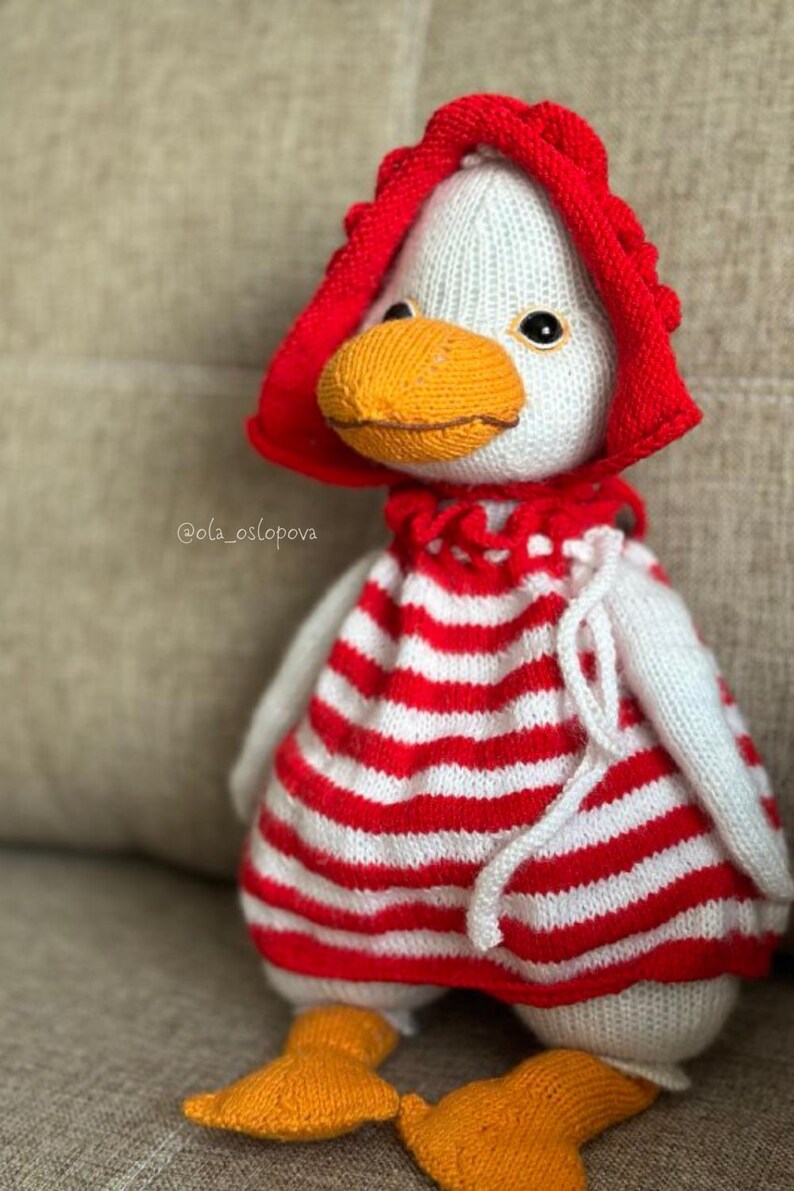 Goose Knitting Pattern PDF, 2 Needles Version, Knitted Animal Toy, 38cm ...