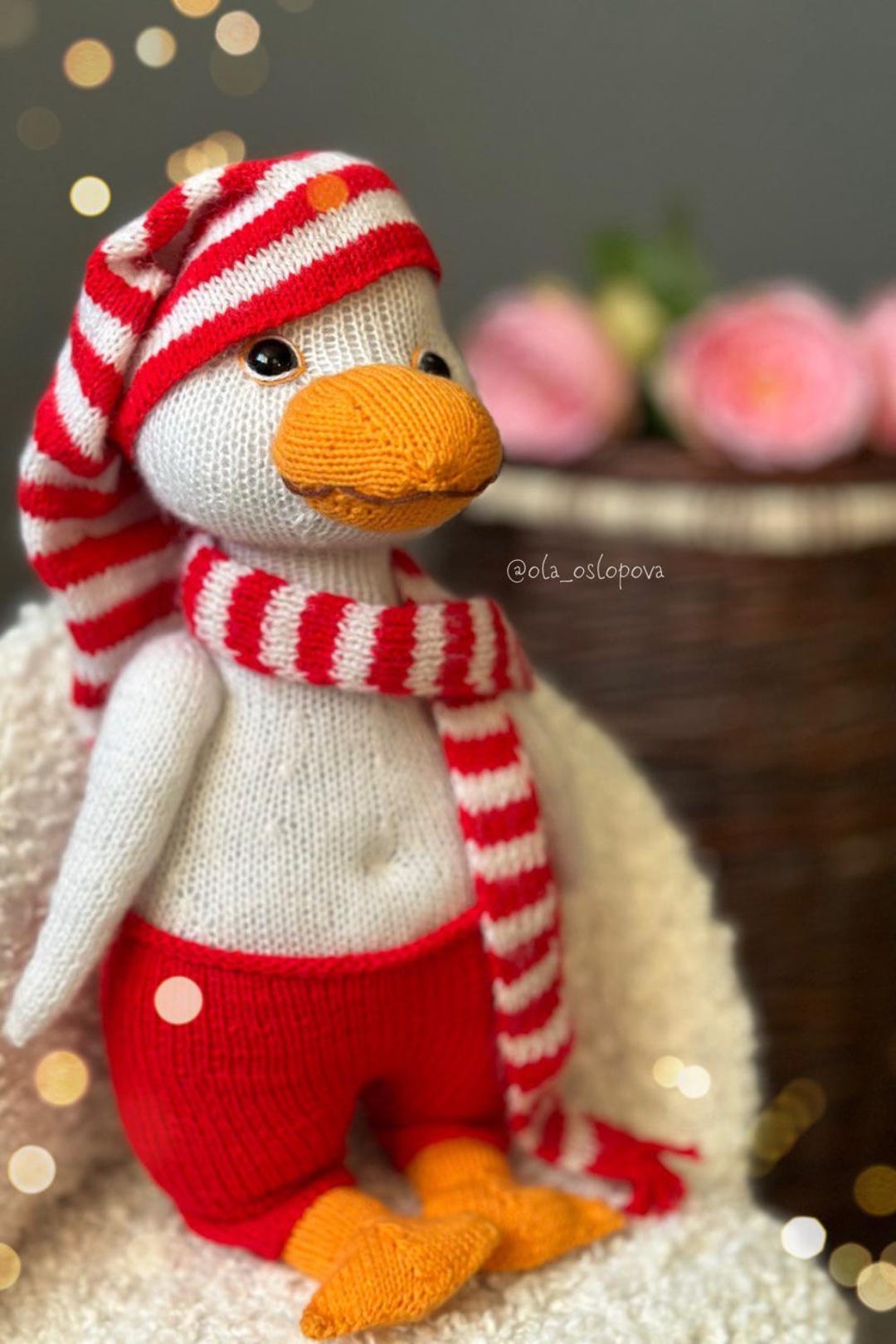 Goose Knitting Toy Pattern PDF (38 Cm), 2 Needles Version - Toy ...