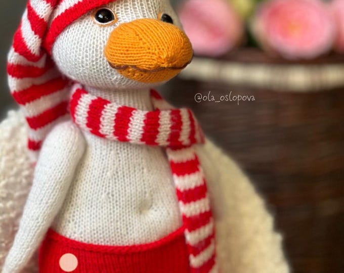 Goose Knitting Toy Pattern PDF (38 Cm), 2 Needles Version - Toy ...